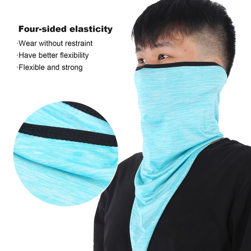 (Blue)Ice Silk Triangle Scarf Sun Protection Neck Scarves For Men Women ...