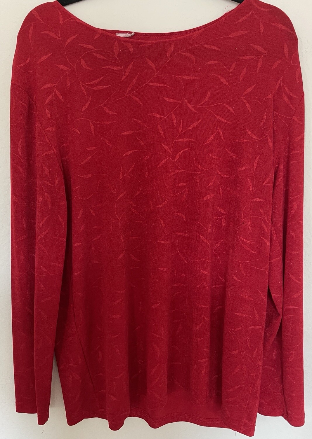 Red blouse for women long sleeve Lady's blouse with round neck and long ...