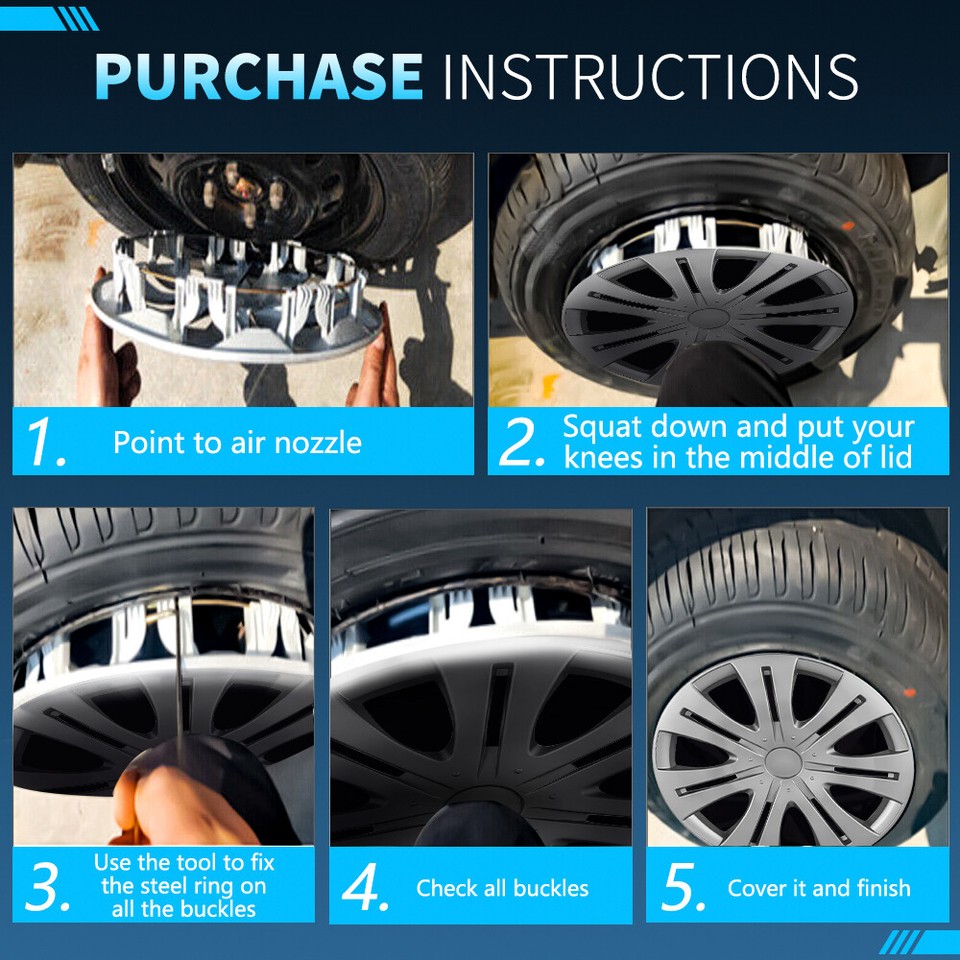 4 Pack For Subaru Impreza 16" Hubcap Wheel Rim Cover Snap On Hub Cap ...