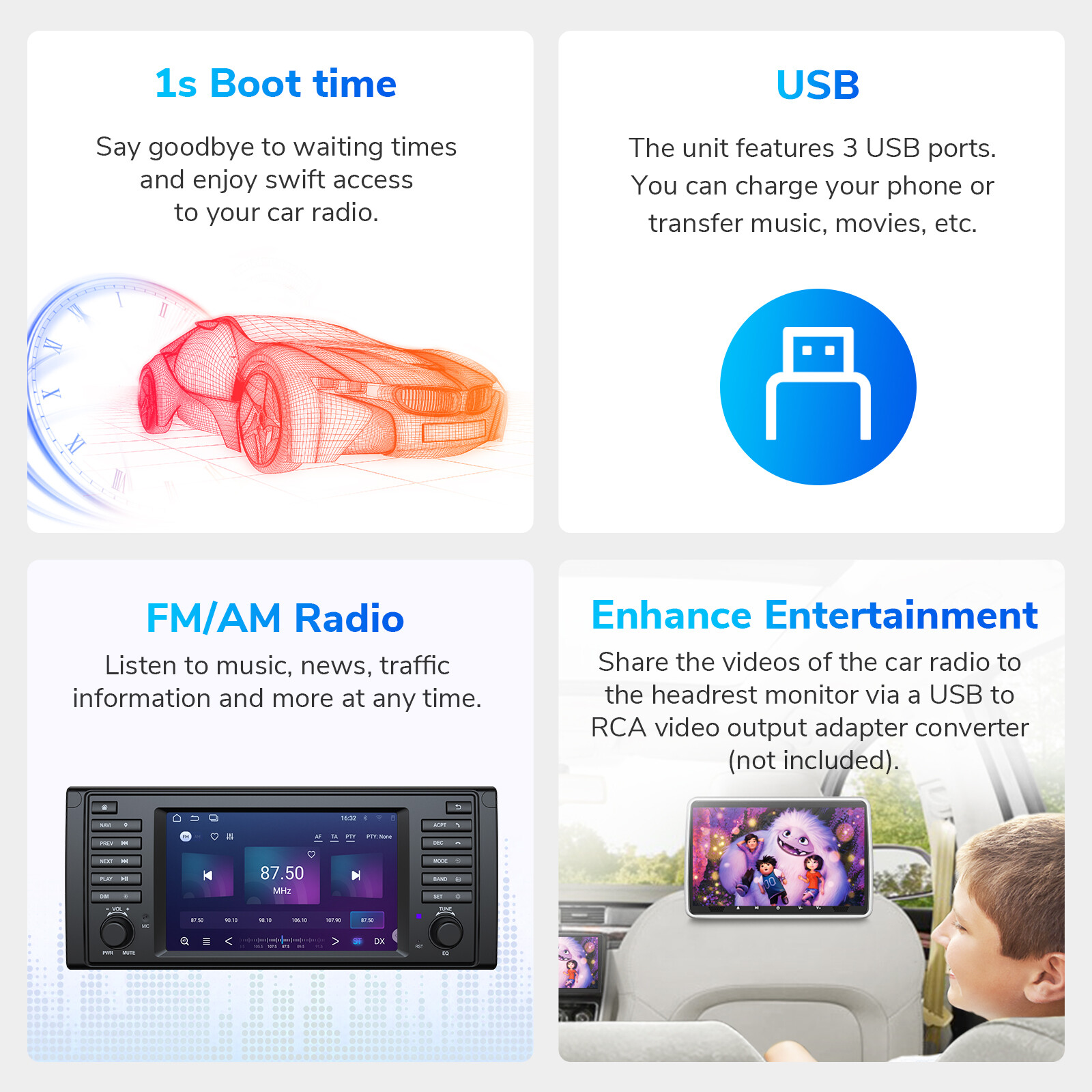 Eonon Android 13 Head Unit Car GPS Sat Nav Radio Apple CarPlay Audio ...