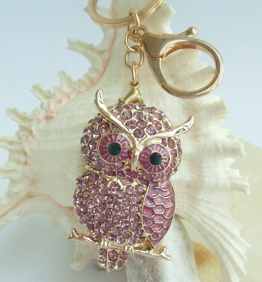 Unique Owl KeyChain Pendant Rhinestone Crystal KPY03502 | eBay