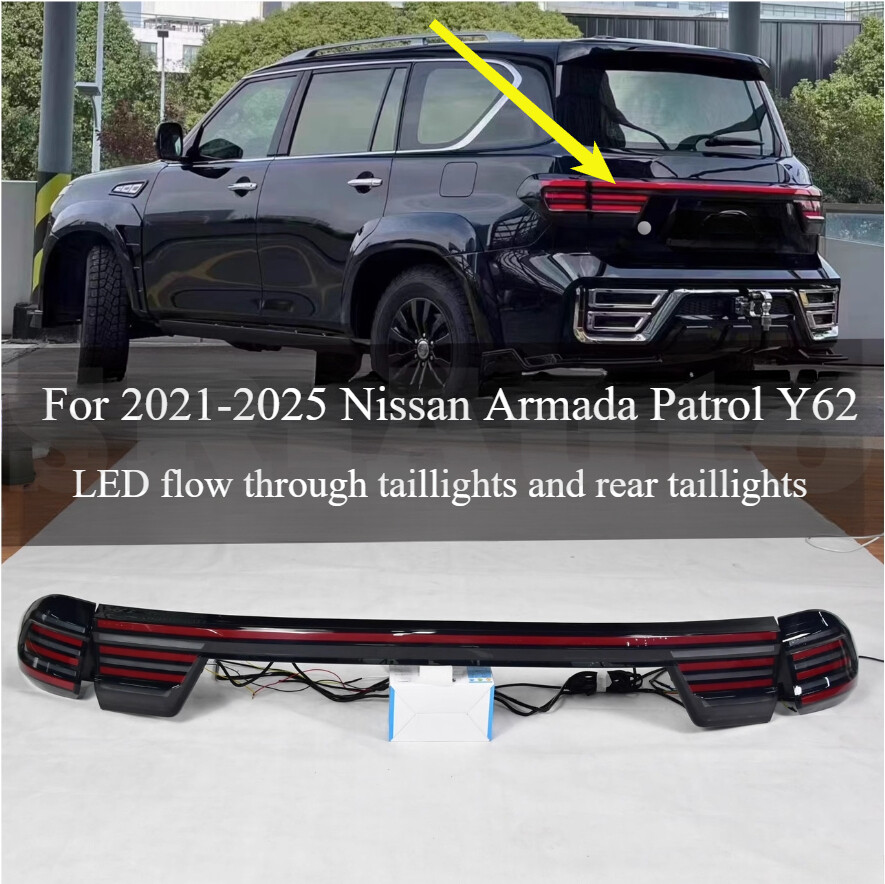 For 2021-2025 Nissan Armada Patrol Y62 Smoke Black LED Rear Tail Lights ...