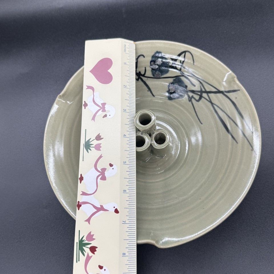 Ikebana Vase Studio Art Pottery Hand Thrown Flower Frog Arranging ...