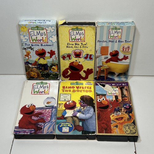 Sesame Street Elmo’s World VHS Lot (6) Elmo Visits Doctor Families Bath ...