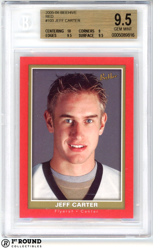 Jeff Carter RC BGS 9.5: 2005-06 BeeHive Red Rookie Card HGIP | eBay