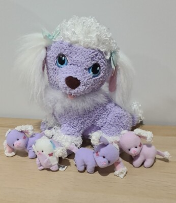 Playskool Hasbro Purple Pink Puppy Surprise Plush Mum Dog 2005 4 Babies ...