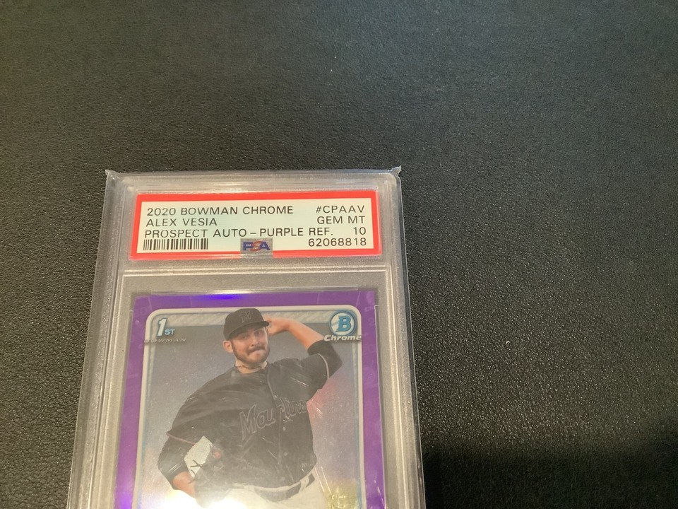 ALEX VESIA PSA 10 BOWMAN CHROME ROOKIE CPAAV AUTOGRAPHED PURPLE REF. | eBay