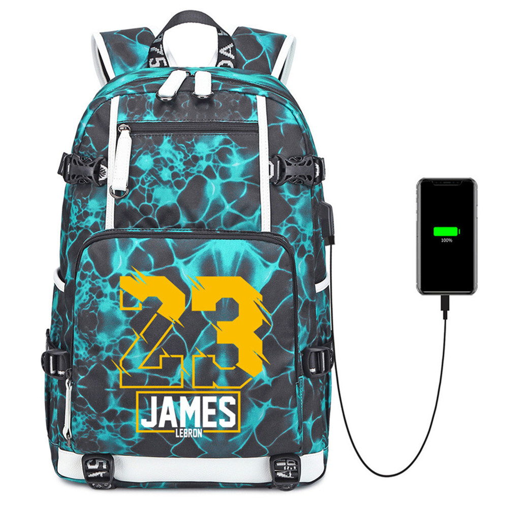 Basketball Star James 23 Laptop Backpack Student Schoolbag Cartoon ...
