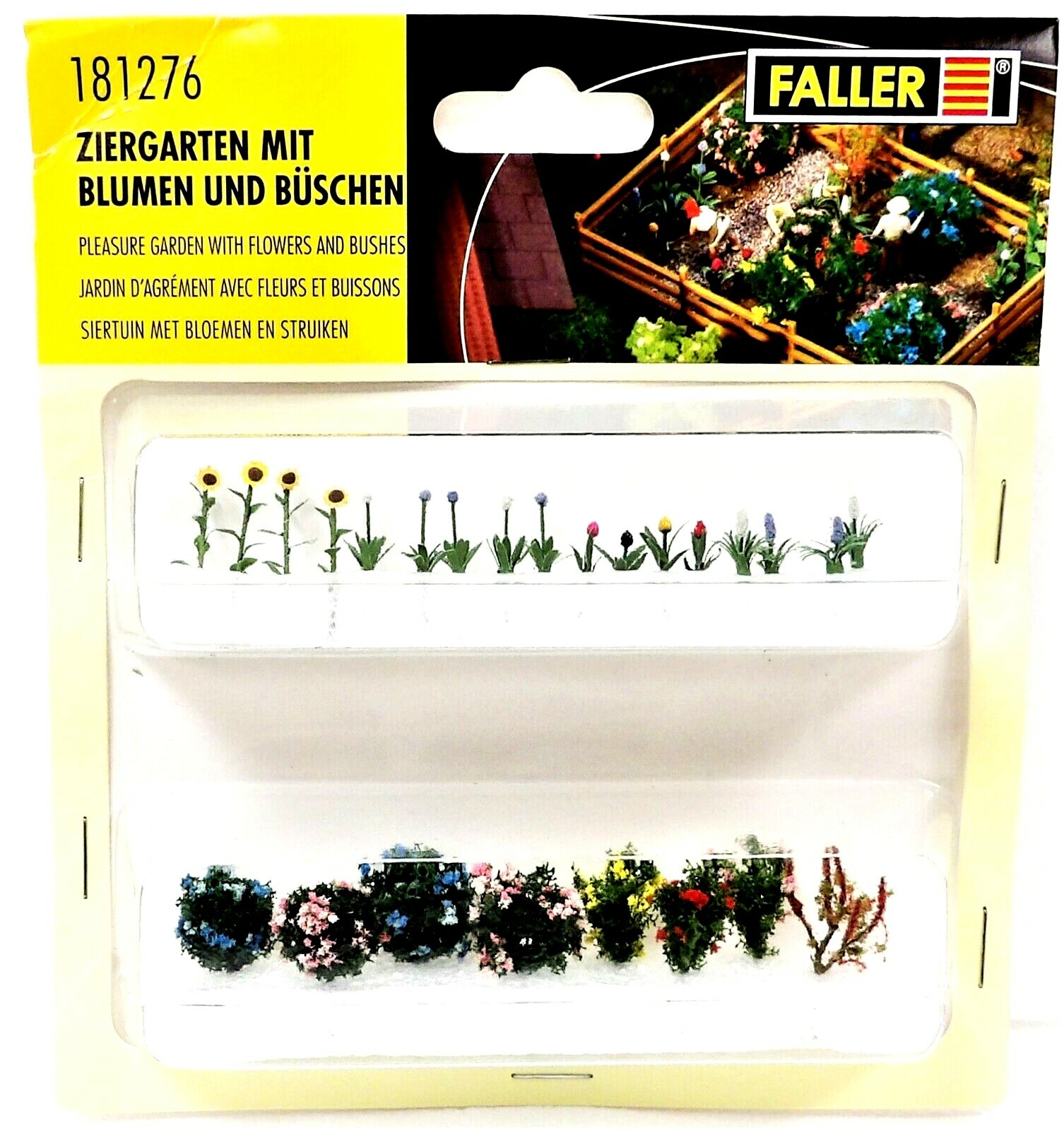 HO Scale Faller Gmbh 181276 Backyard Pleasure Garden w/Flowers & Bushes ...