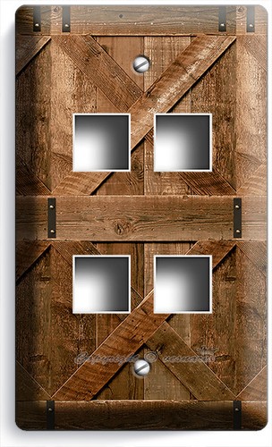RUSTIC WOOD RANCH BARN DOOR STYLE LIGHT SWITCH OUTLET PLATE LOG CABIN ...