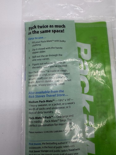 Rick Steves Pack Mate Packing System Large 27.5” X 18” Space Saving Bag ...