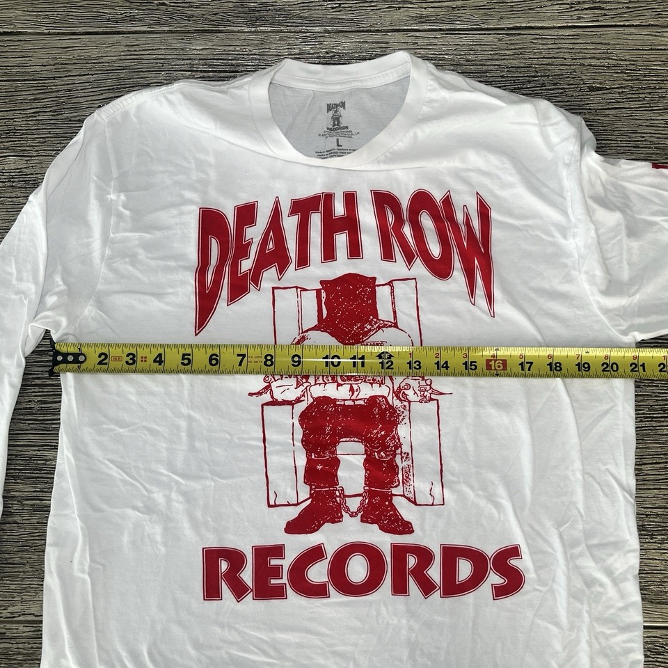 Death Row Records Long Sleeve Men’s T-Shirt Size L Red Spell Out 90s ...