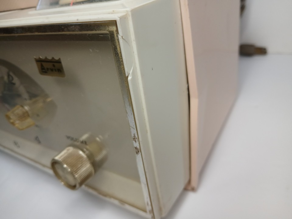Vintage 1963 Tube Clock Radio AM Arvin Rose Pink Mid Century MUST READ ...