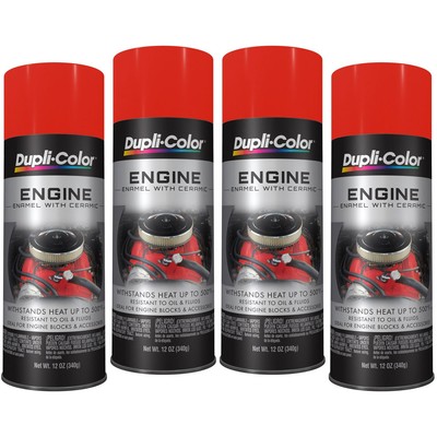 Duplicolor DE1607 (4-Pack), Engine Enamel Paint, Chevy Orange-Red, 12 ...