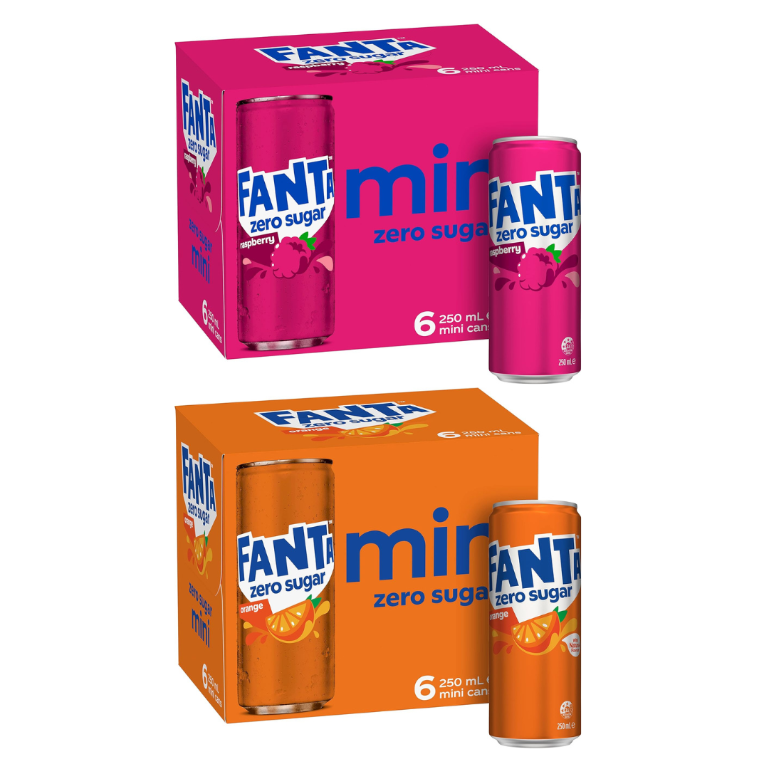 Fanta+Orange+Zero+Sugar+Soft+Drink+Mini+Can+Multipack+6+x+250ml for ...