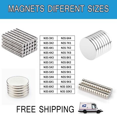 Super Strong N35 N52 Round Disc Neodymium Mini Fridge Magnets Rare ...