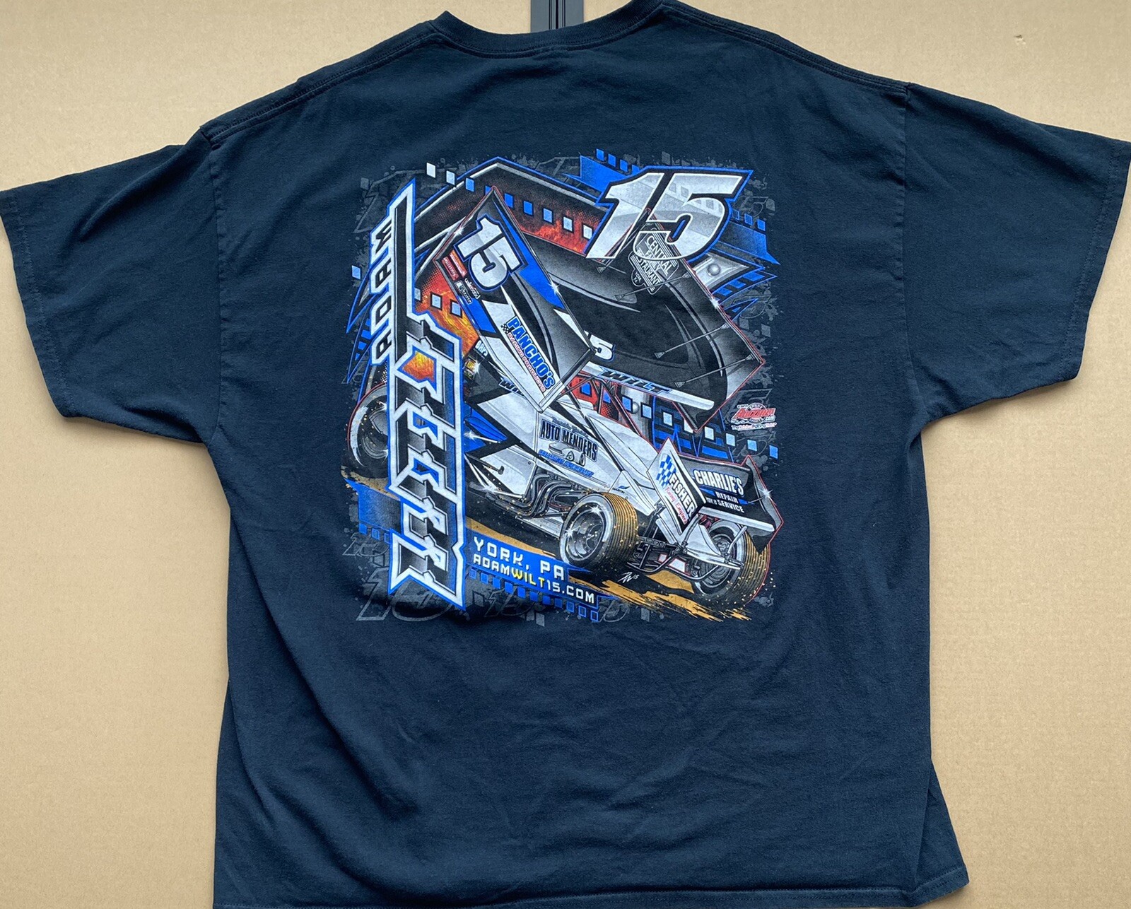 Vintage RARE Adam Wilt #15 Sprint Cart Dirt Track Racing T-shirt Size ...