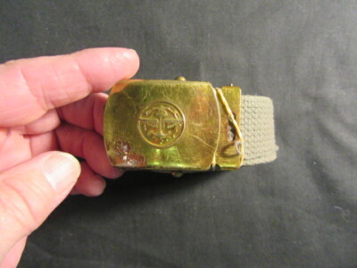1940's Explorer Belt Buckle on Web Belt, 38 inches long eb03 #3 | eBay