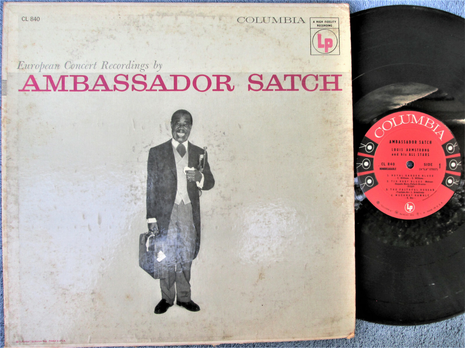 LOUIS ARMSTRONG Ambassador Satch 12” MONO 6-eye Columbia LP CL 840 ...