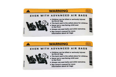 MERCEDES-BENZ SUN VISOR AIR BAG WARNING STICKER LABEL DECAL NEW GENUINE ...