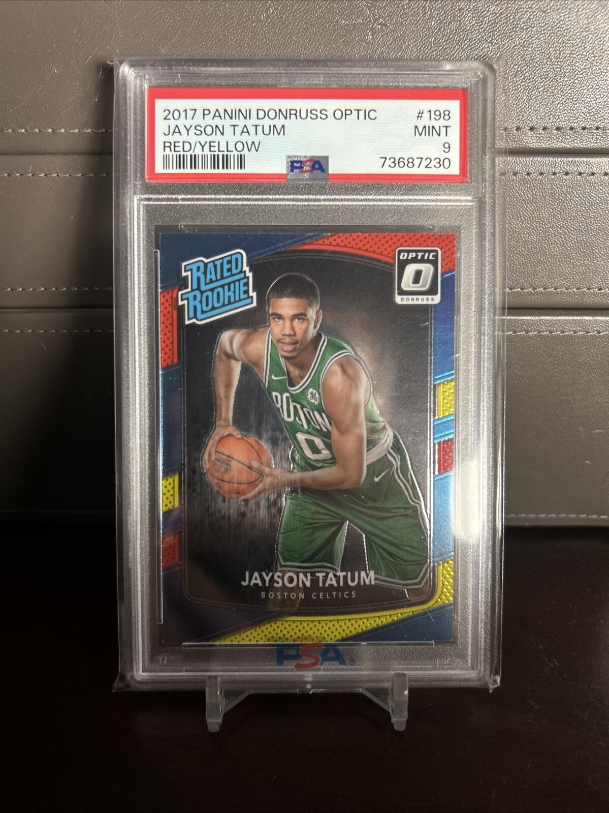 2017-18 Donruss Optic Jayson Tatum Red Yellow Rated Rookie RC #198 PSA ...
