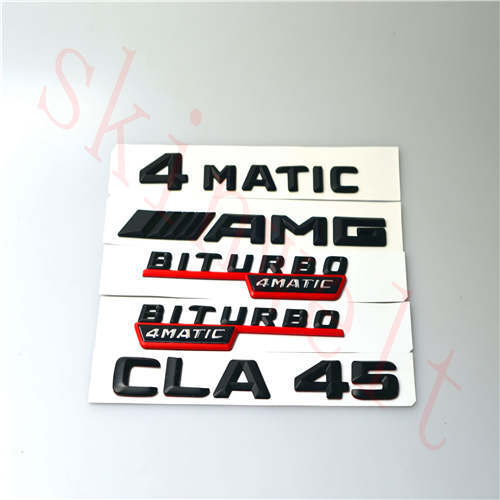Black 4MATIC BITURBO AMG CLA45 CLA 45 Car lettering Emblem Badge ...