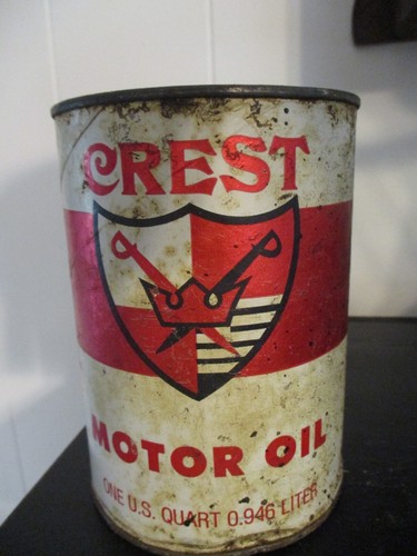 Crest Motor Oil NOS FULL CAN cardboard RARE GRAPHIC'S Double Eagle ...