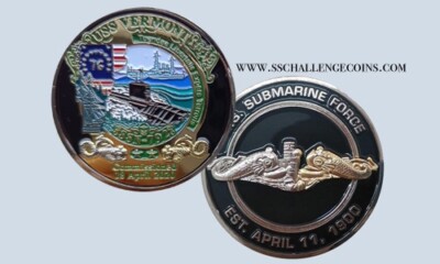 USS Vermont SSN 792 Submarine Challenge Coin USN Dual Tone Dolphins | eBay