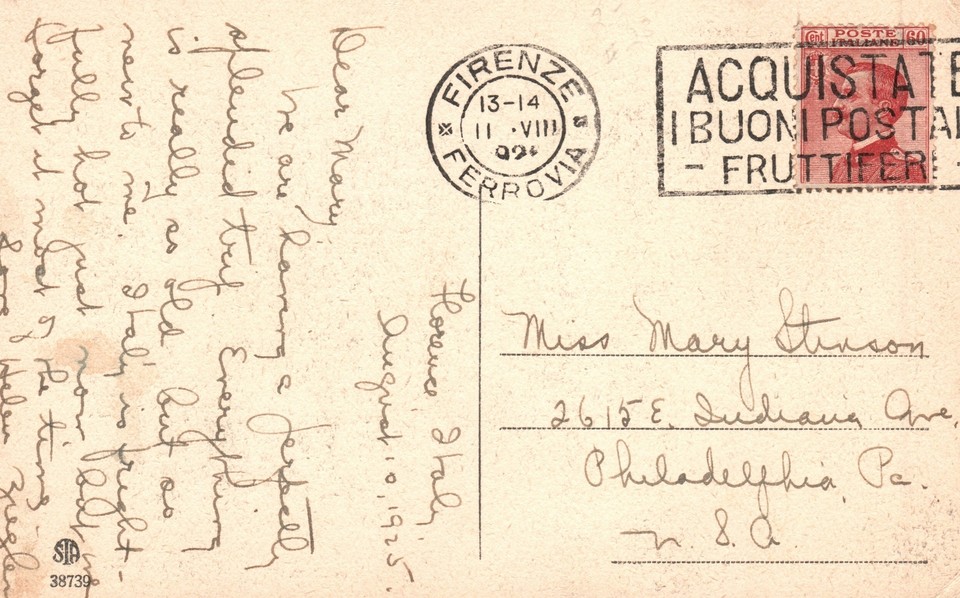 Florence Italy 1910 Firenze Ponte Vecchio Segmental Arch Bridge Vintage ...