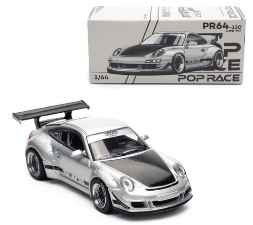 Pop Race 1:64 Porsche 911 RWB 997 Silver Diecast Model Car PR640130 | eBay