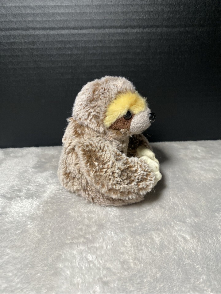 Mini Three Toed Sloth Plush Sitting 5" Magnetic Hands Feet Stuffed Toy ...