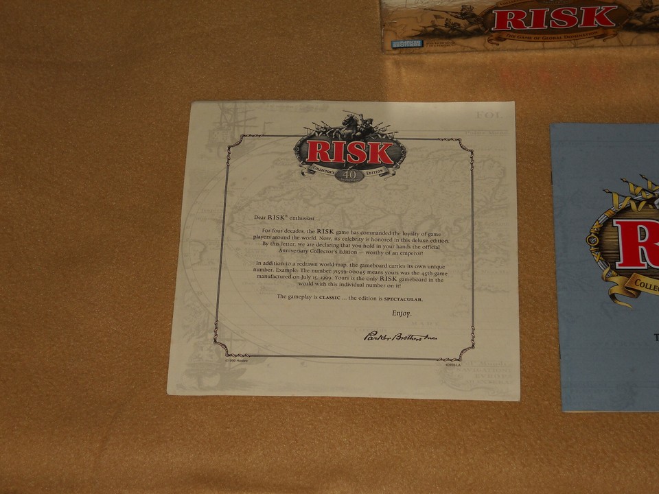 RISK 40th Anniversary Edition Rulebook | eBay