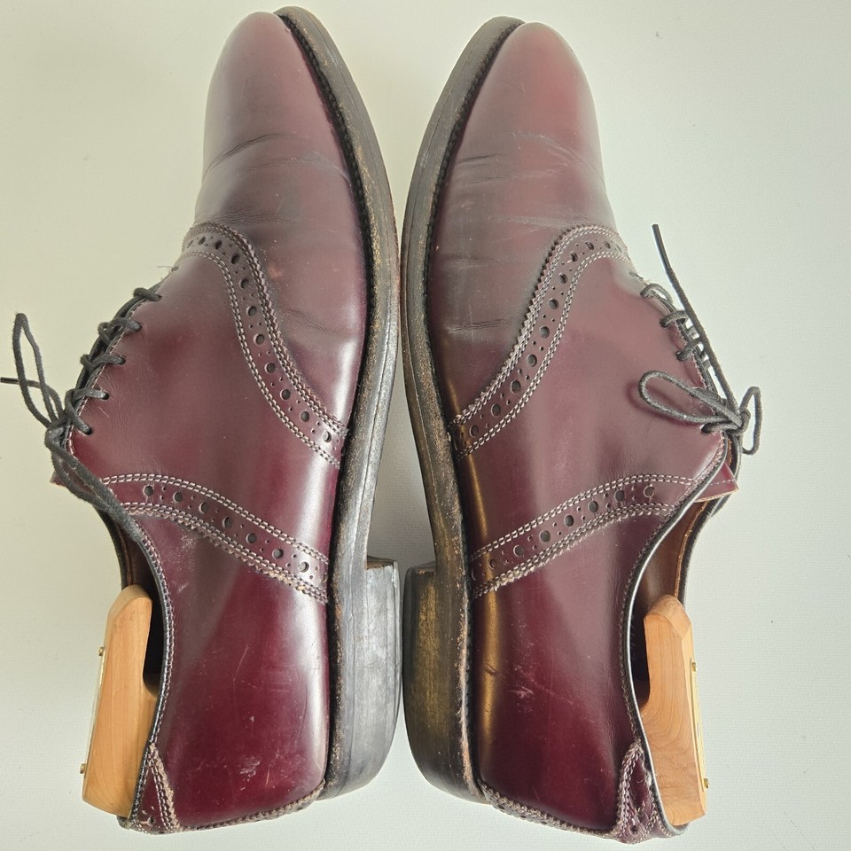 Allen Edmonds Polo Shelton Oxford Dress Shoes Sz 8.5 E Burgundy Leather ...