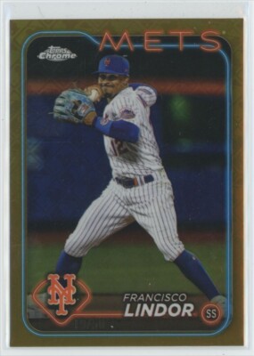 2024 Topps Chrome Baseball Gold Logofractor Mets Francisco Lindor #137 ...