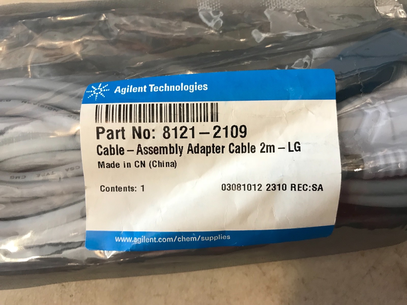 Agilent Technologies 8121-2109 Cable-Assembly Adapter Cable 2m-LG for ...