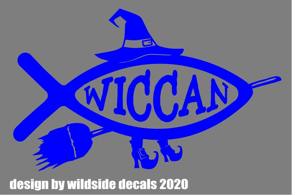 Wiccan Fish Decal Wicca Pagan Witch car vinyl altar sticker x 2 | eBay