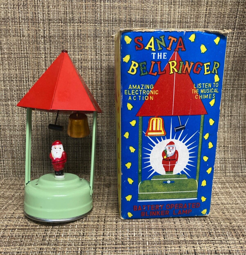 Vintage Tin Santa The Bell Ringer Battery Operated Blinking Light Japan ...