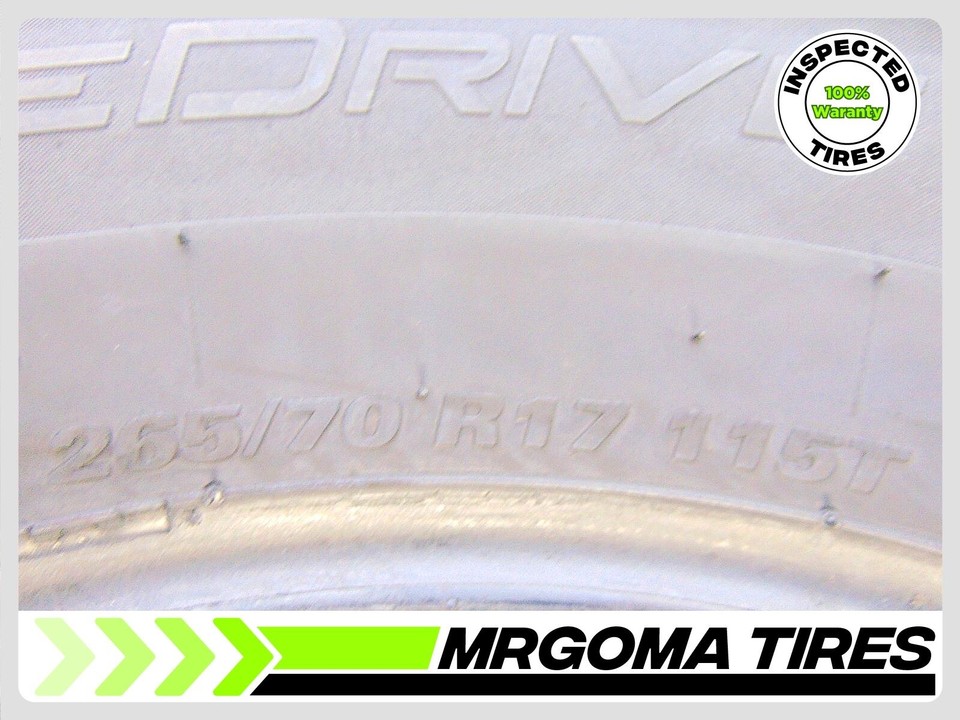 SET OF 2 SUREDRIVE HIGHWAY 265/70/17 USED TIRES 88% LIFE 2657017 | eBay