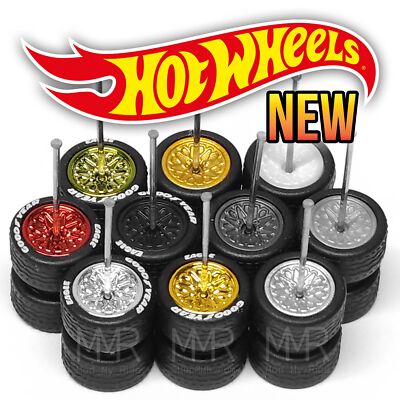 1/64 Scale FLOWER MESH v2 Real Rider Wheels Rims Tires Set for Hot | eBay