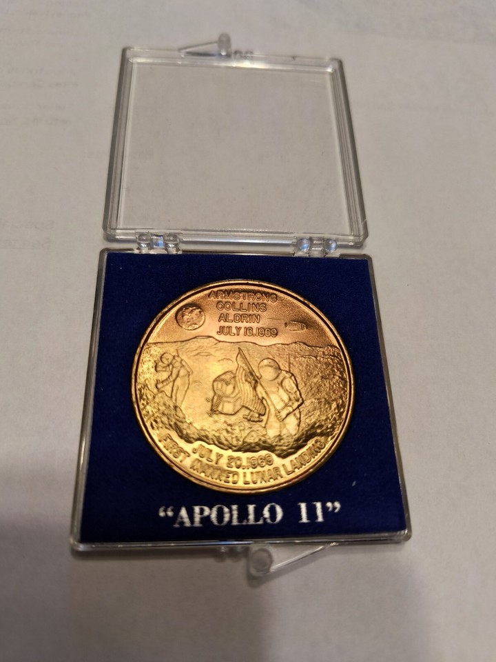 Vintage NASA Apollo 11 "First Manned Lunar Landing" Coin July 16, 1969 ...