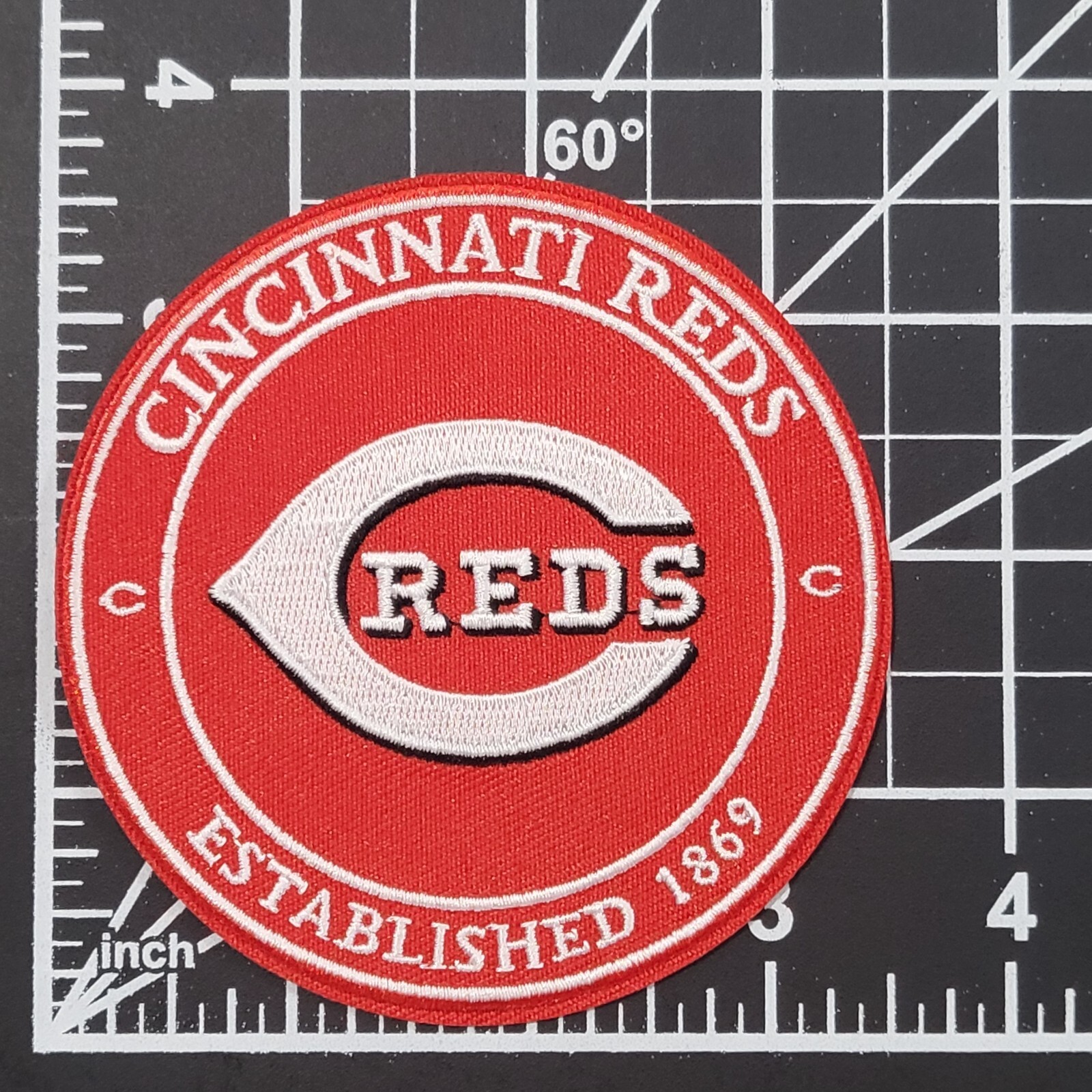 Cincinnati Reds 3.5" Round Iron /Sew On Embroidered Patch~ Free ...