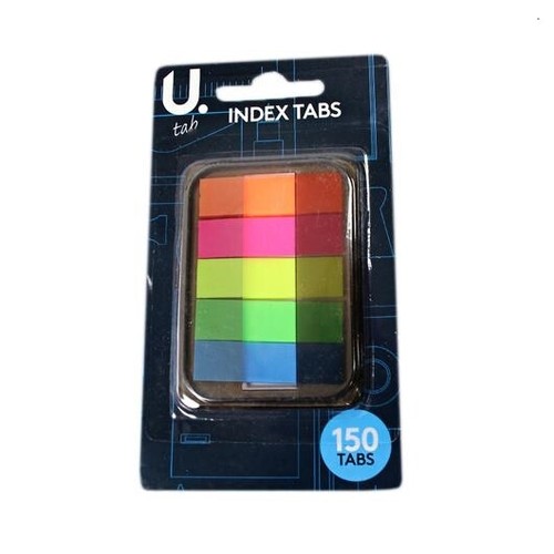 Pack of 150 Sticky Highlighter Index Tabs Neon Page Marker Adhesive ...