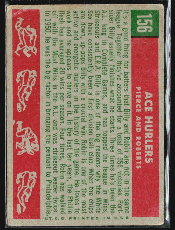 1959 Topps - Ace Hurlers #156 Robin Roberts, Billy Pierce | eBay