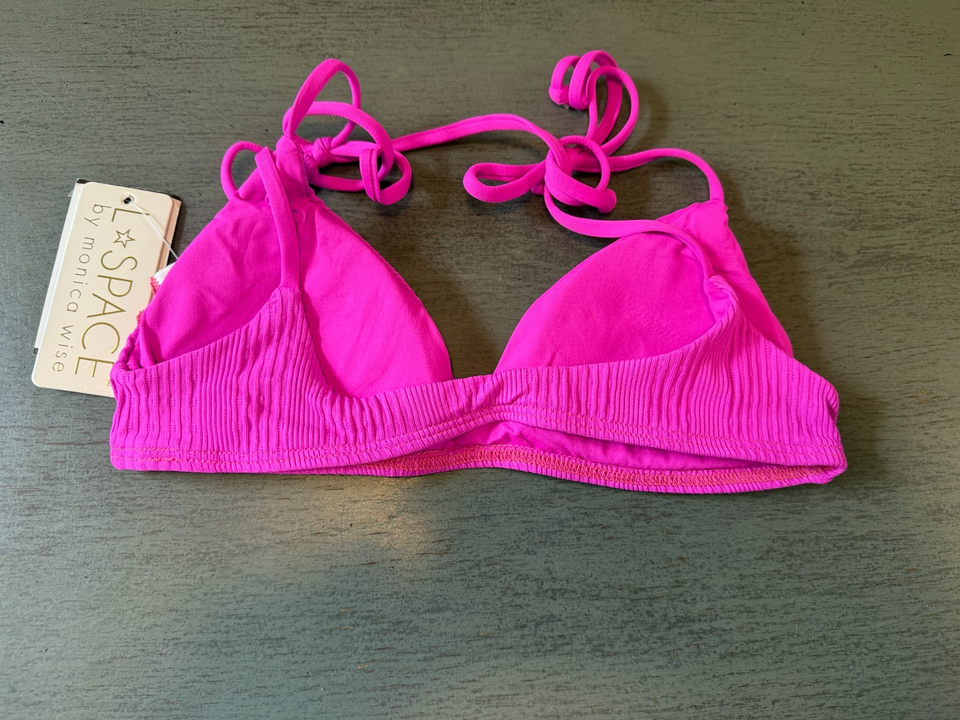 NEW purple ribbed L SPACE swimsuit bikini top size XS | eBay