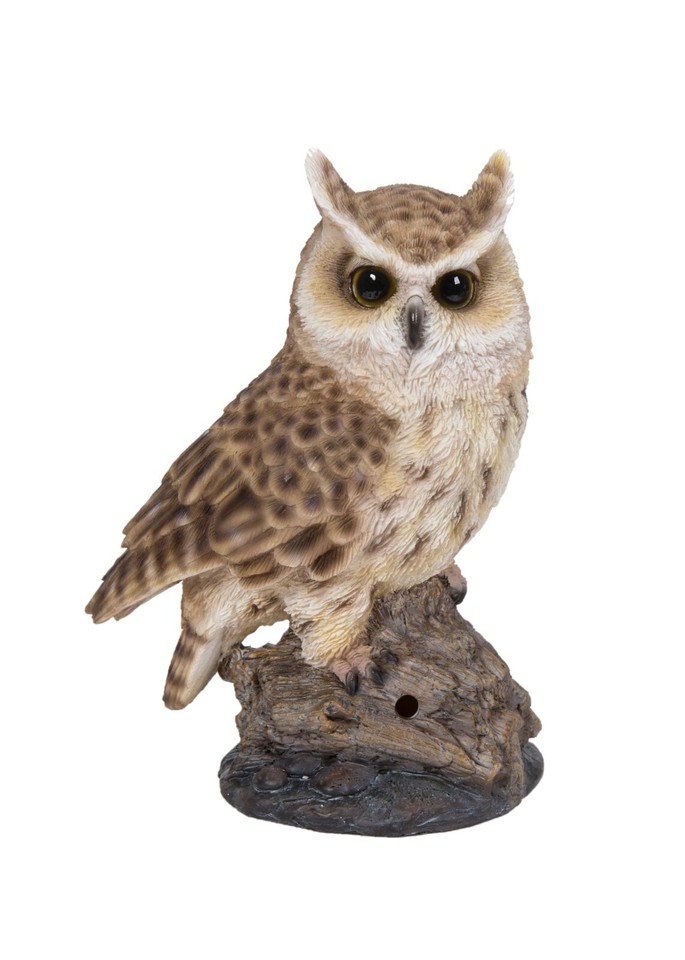Motion Activated Bird Statue on Stump Life Like Home Tabletop Decor | eBay