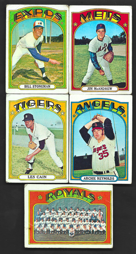 1972 Topps Baseball #HI NUMBER LOT X 5 610,617,672,781,783 (low grade ...