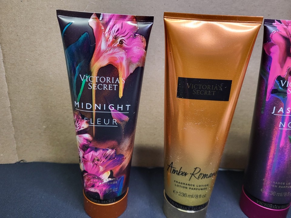 3 Victoria Secret Fragrance Lotions 8 Oz, Midnight Fleur, Jasmine Noir ...