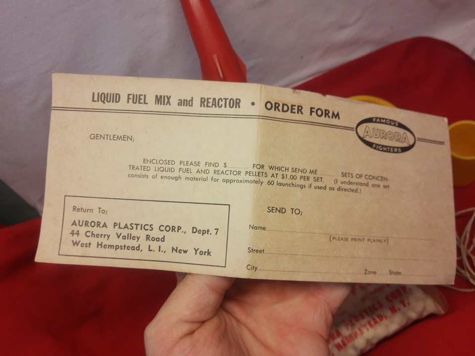 Vtg 1950s Aurora Interceptor Missile Toy w/ Box Atomic Space Rocket ...