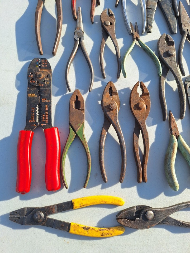 Mixed Lot 40+ Tools Pliers Snips Usa Linesman Electricians Cutters ...