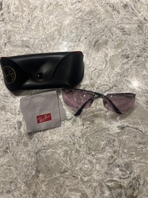 Vintage Ray-Ban RB 3186 004/7A Sunglasses Rose Pink Lens Gunmetal ...